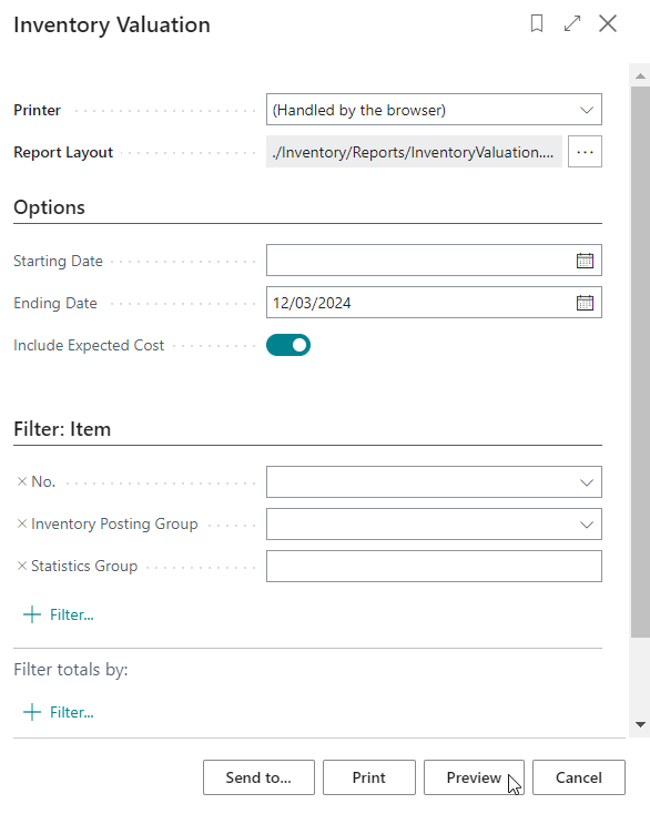 Reconcile inventory balances